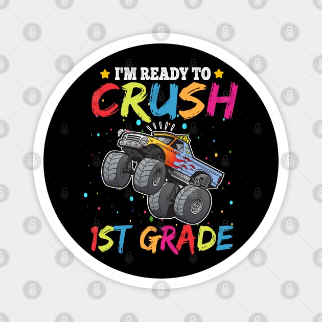 Back to School Boys First Day of 1st grade Monster Truck - Back To ...