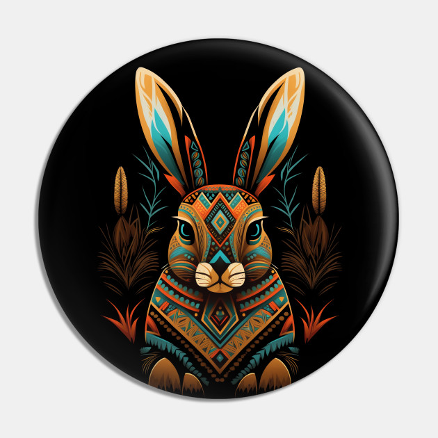 Aztec Rabbit Azteca Art Indigenous Mexico Style Animal Painting - Aztec ...