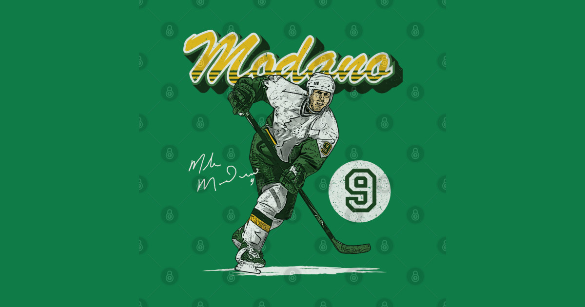 Mike Modano Minnesota Retro Script - Mike Modano - T-Shirt | TeePublic