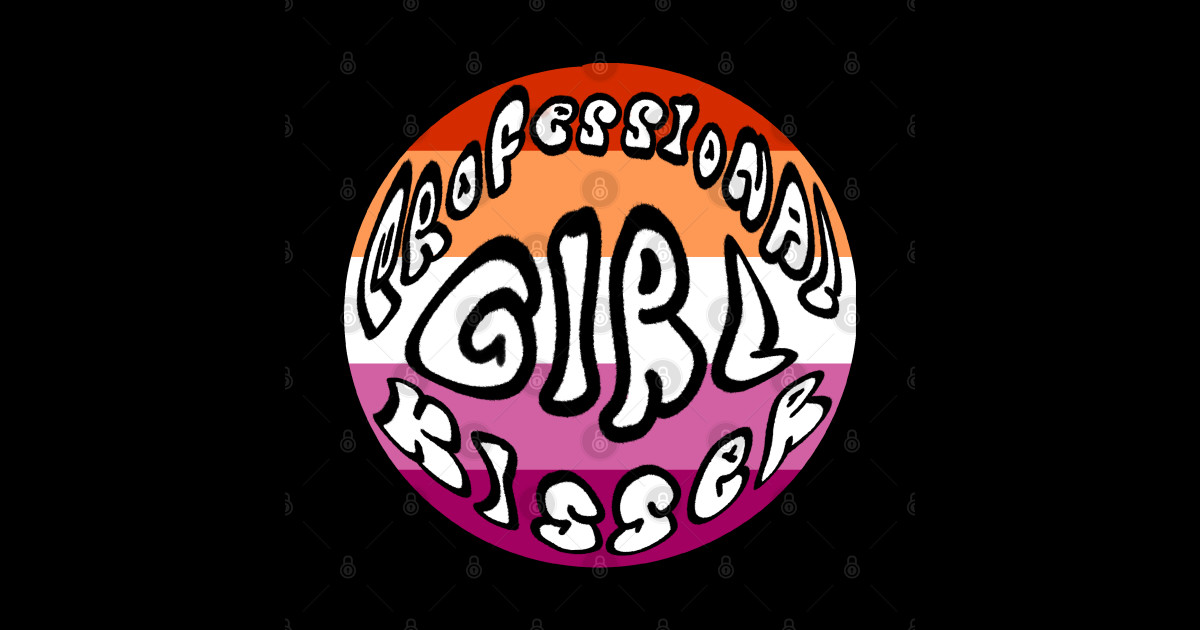 Professional girl kisser lesbian flag - Lesbian - Sticker | TeePublic