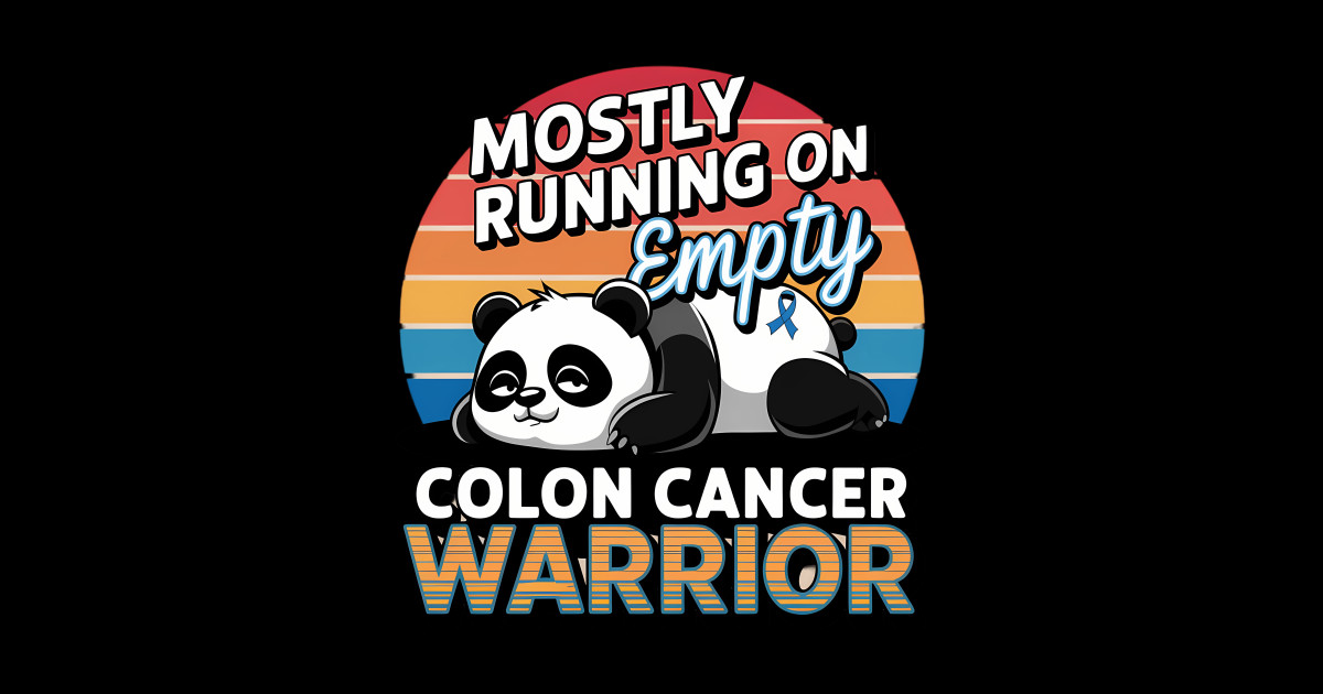Funny Colon Cancer Warrior Blue Ribbon Panda Support - Colon Cancer ...