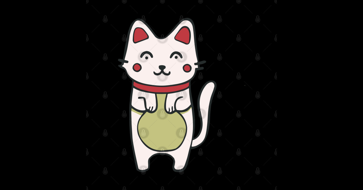 Cute Chinese lucky cat - Chinese Cat - Sticker | TeePublic