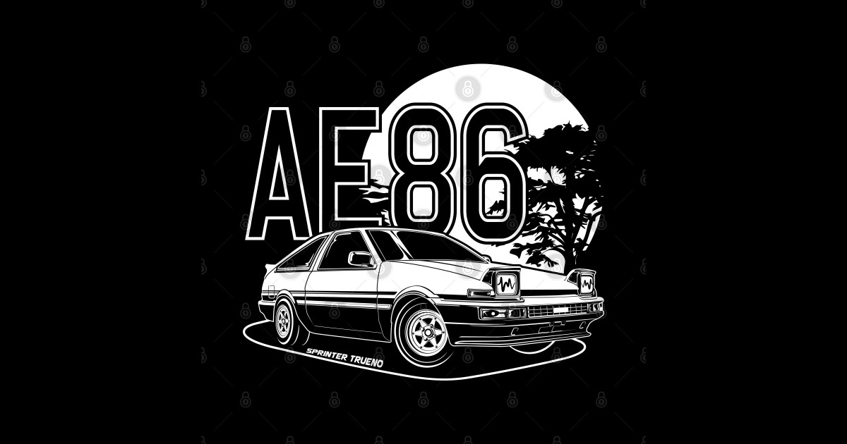 AE86 TRUENO (White Print) - Ae86 Trueno - Sticker | TeePublic