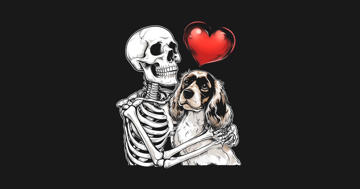 Skeleton Hugging Cocker Spaniel Halloween Cocker Spaniel Lover Cocker ...