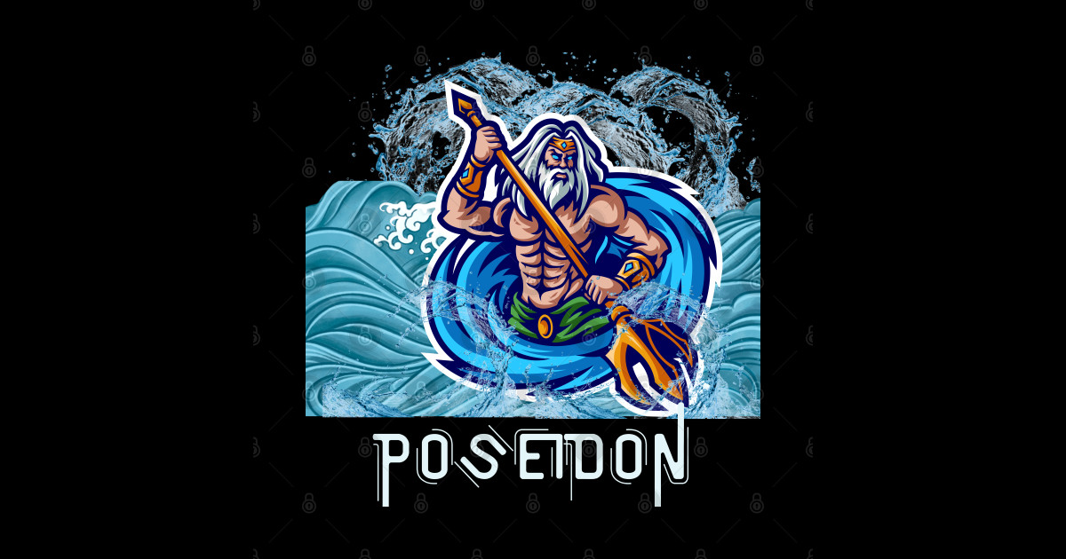 Poseidon Design - Greek Mythology - Sticker | TeePublic