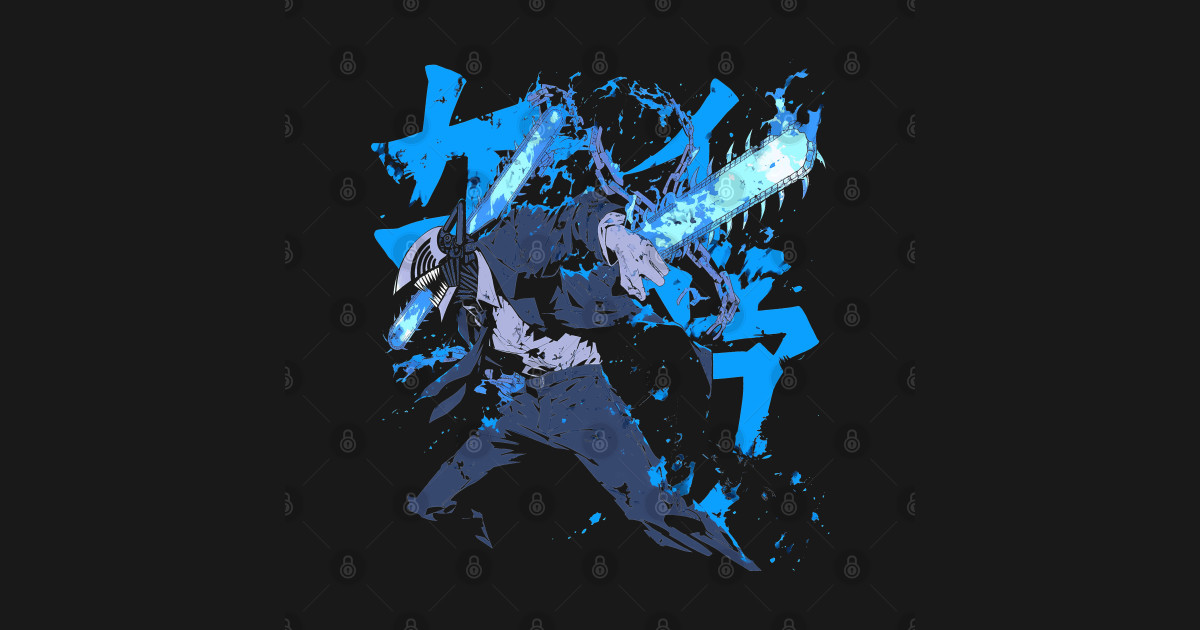 Denji Chainsaw Man Blue Pose - Denji - T-Shirt | TeePublic