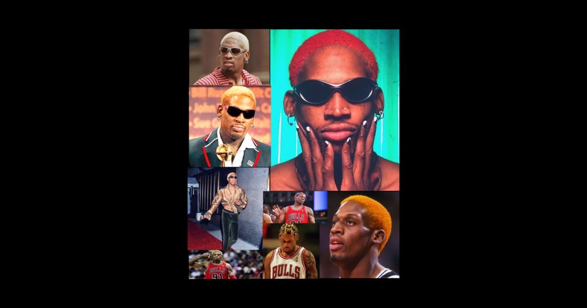 Dennis Rodman Portrait - Dennis Rodman Portrait - Sticker | TeePublic