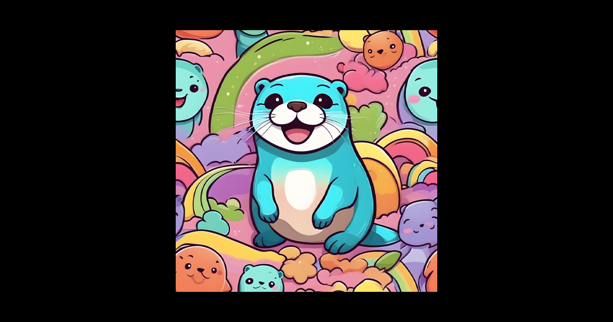 rainbow otter - Otter - Sticker | TeePublic
