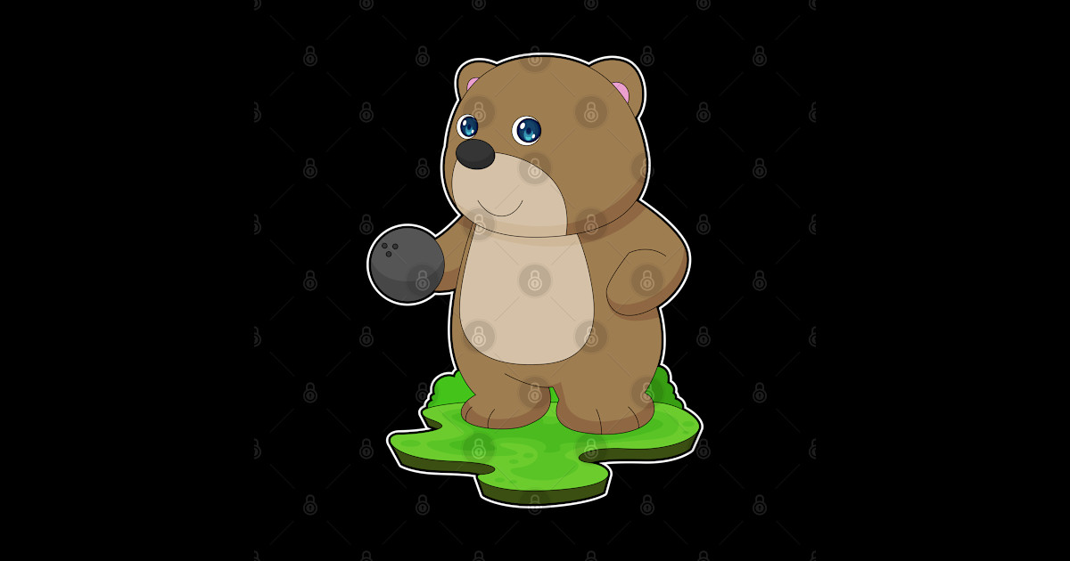 Bear Bowling Bowling ball - Bowling - Sticker | TeePublic