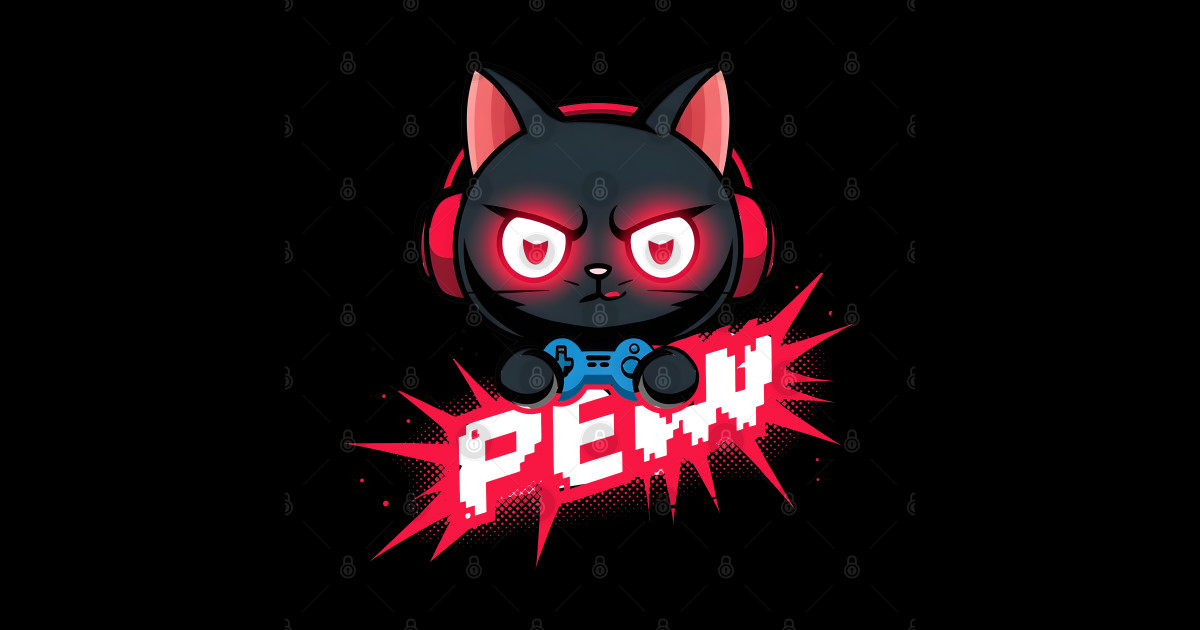 Gamer Girl Anime Cat Kawaii Style - Funny Anime Cat Gaming Kawaii Gamer ...