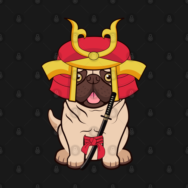 Samurai Pug Dog Armor Anime - Samurai Warrior - T-Shirt | TeePublic