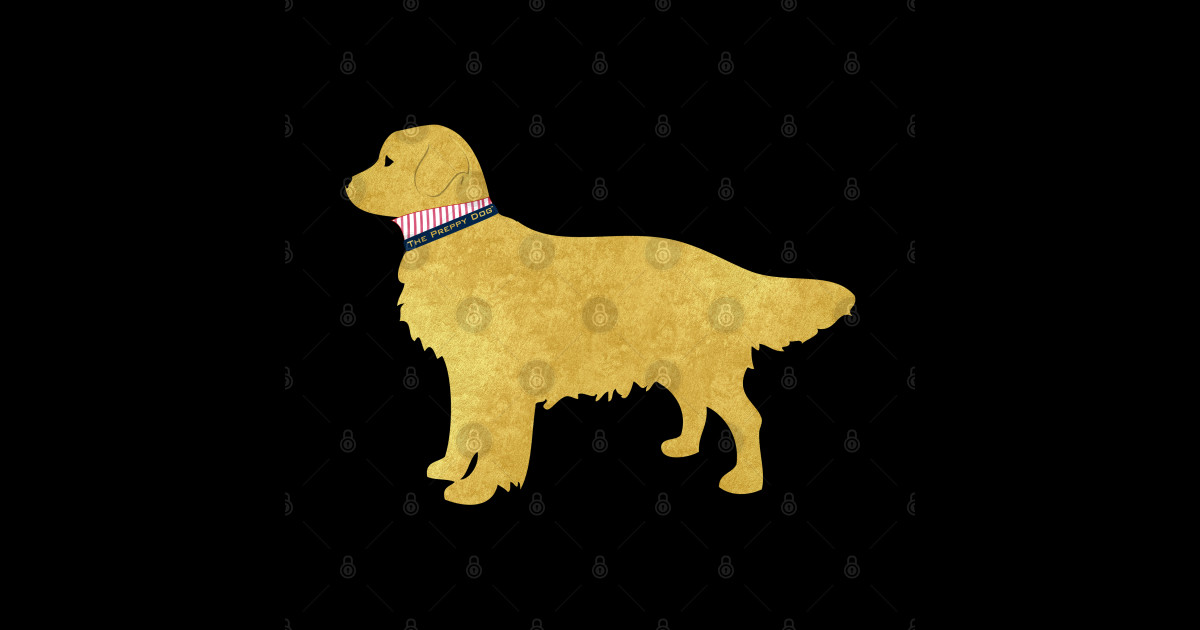 Preppy Golden Retriever - Dog - Sticker | TeePublic