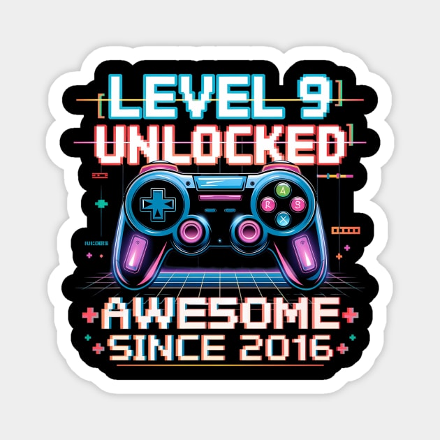 9th Birthday Boy Level 9 Gamer 9 Year Video Game Party - 9th Birthday ...