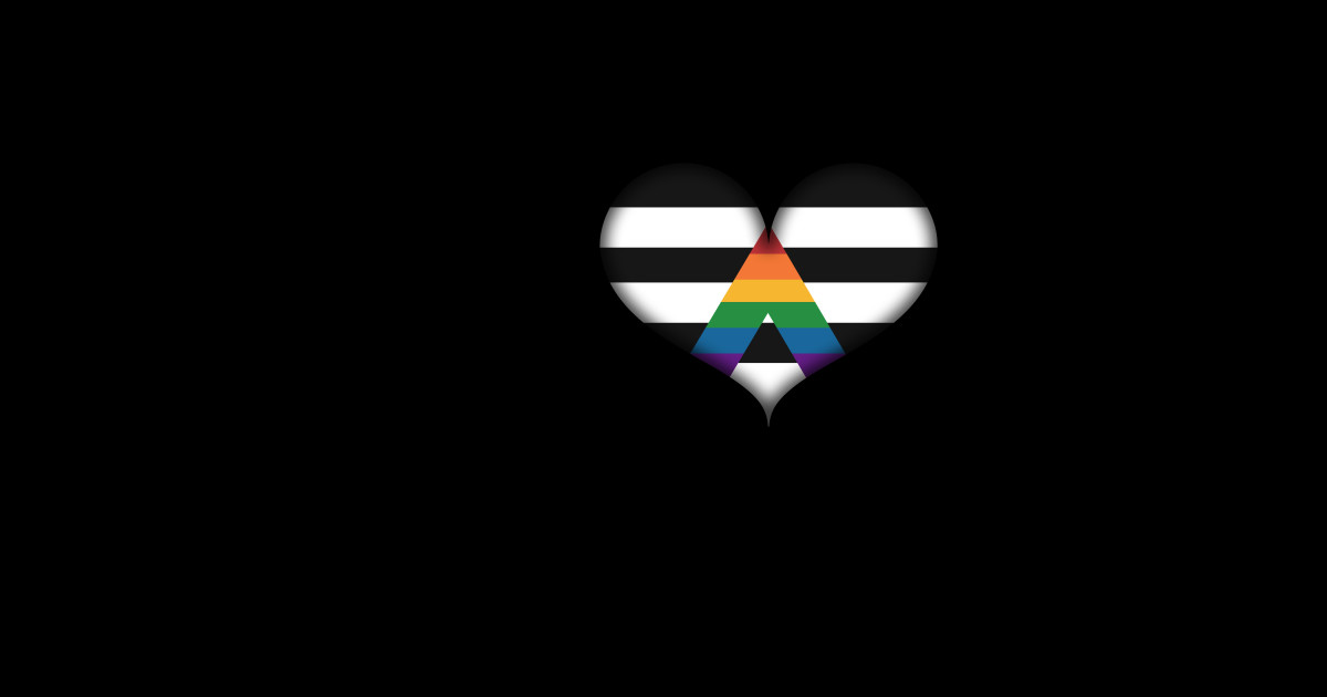 I Heart Being an Ally Design Pride Flag Colored Heart - Straight Ally ...