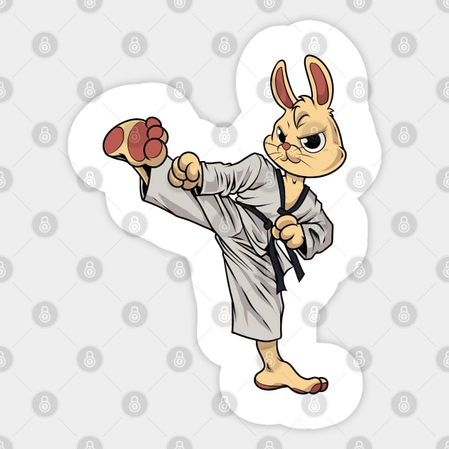 Cartoon Hase does Tang Soo Do - Tang Soo Do Bunny - Sticker | TeePublic