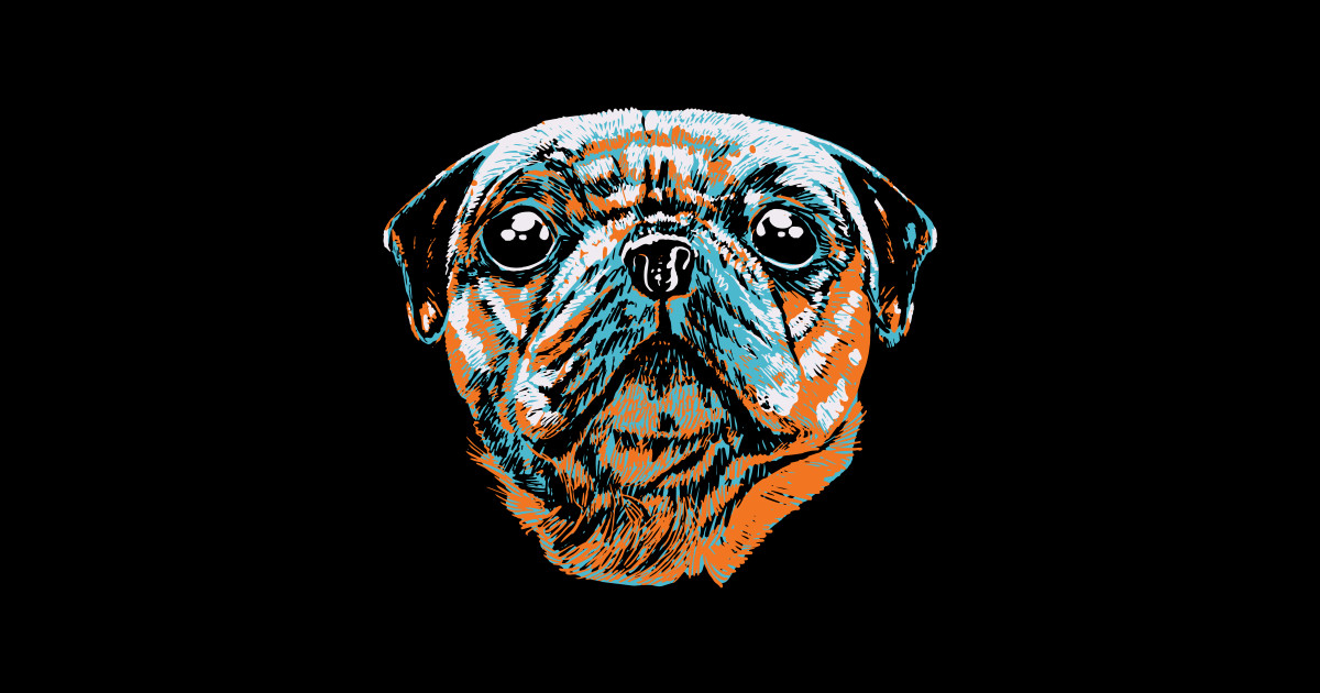 Pop Art Pug Dog Head - Pug Lover - Sticker | TeePublic