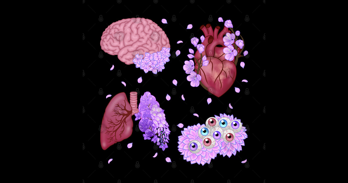 Flowers & Organs - Pastel Goth - Sticker | TeePublic