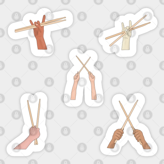 Set of Drumsticks - Drummer - Sticker | TeePublic