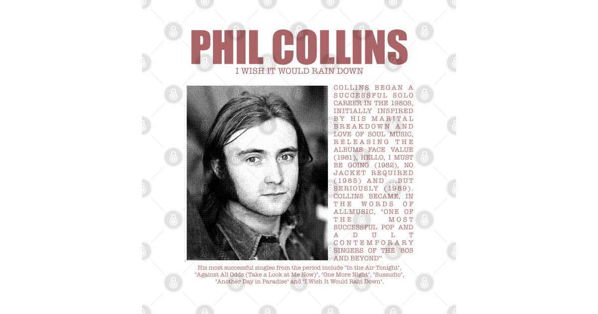 Phil Collins 80s Vintage - Musical - T-Shirt | TeePublic