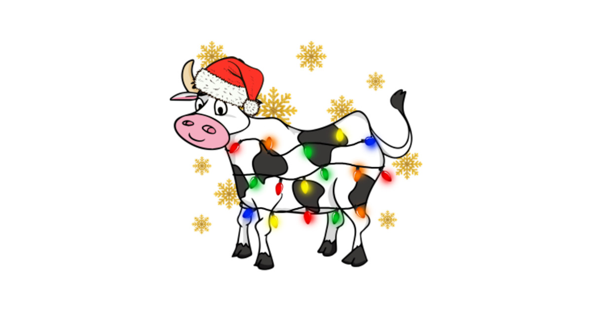 Cute Santa Cow, Sweet Xmas Cow, Cute Christmas Cow - Cow Christmas - T ...
