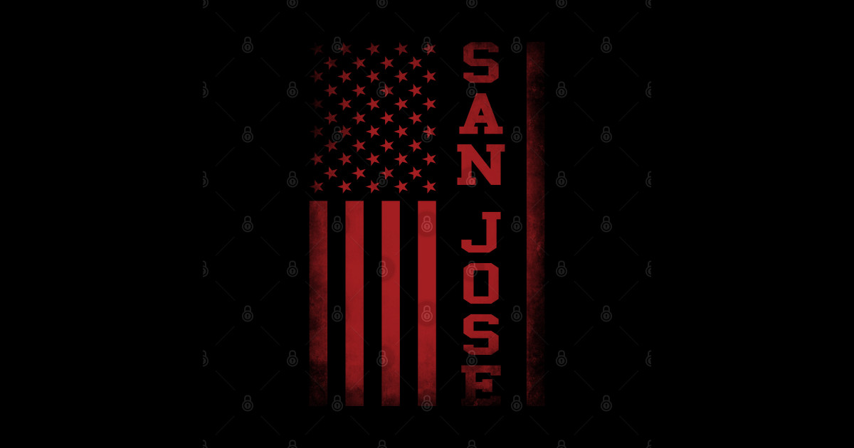 Vintage San Jose Red American Flag - San Jose - Sticker | TeePublic