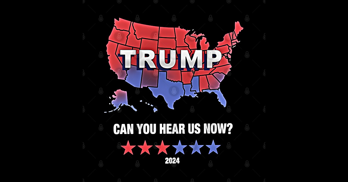 USA 2024 Election Map Red and Blue Patriotic Trump Voter - 2024 ...
