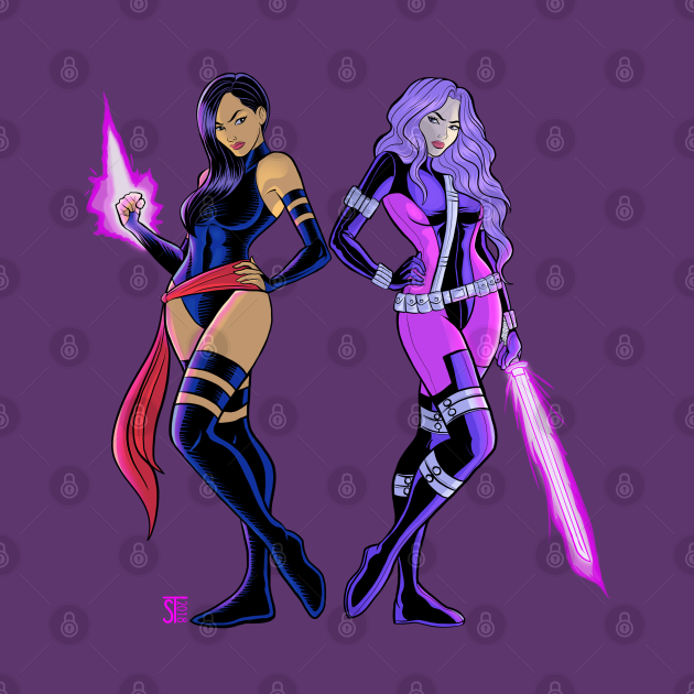 Psylocke and Revanche - X Men - T-Shirt | TeePublic