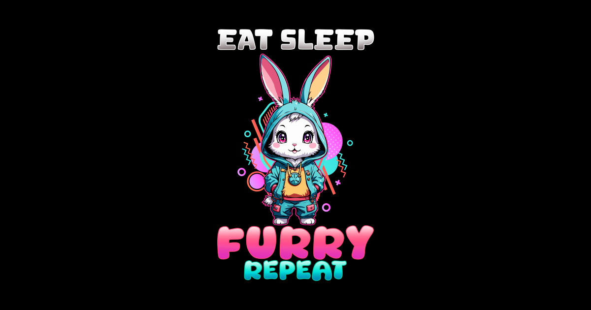 Eat Sleep Furry Repeat I Cute Fursuit Rabbit Cosplay - Furry - Sticker ...