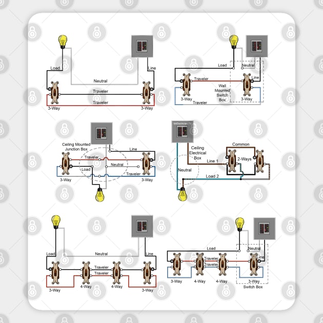 2-Way 3-Way 4-Way Switch Wiring Diagrams - Three Way Switch Wiring ...