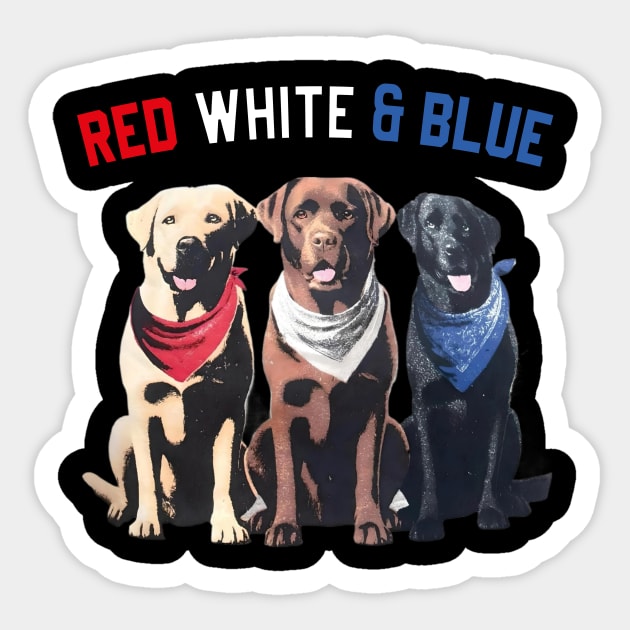 RED WHITE AND BLUE DOGS - Red White And Blue Dogs Funny - Sticker ...