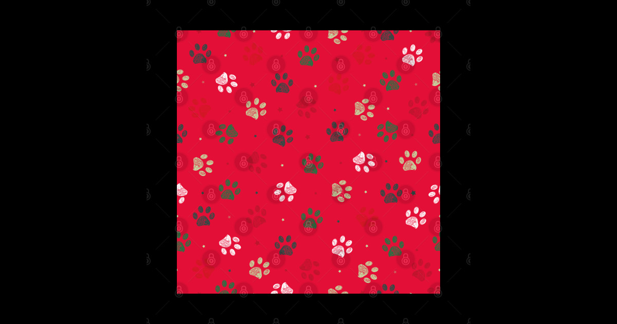 Red background colored paw print - Paw Print - Sticker | TeePublic