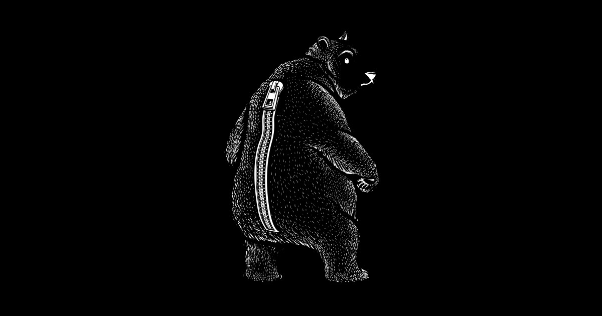 Zipper Bear Disguise - Bears - Sticker | TeePublic
