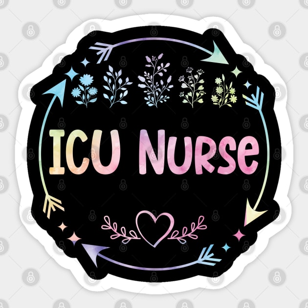ICU Nurse cute floral watercolor - Icu Nurse Cute Floral Watercolor ...