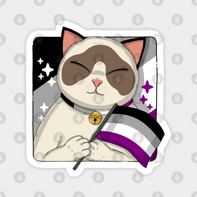 Cute Ragdoll Cat Holding Asexual Pride Flag - Asexual Pride - Magnet ...