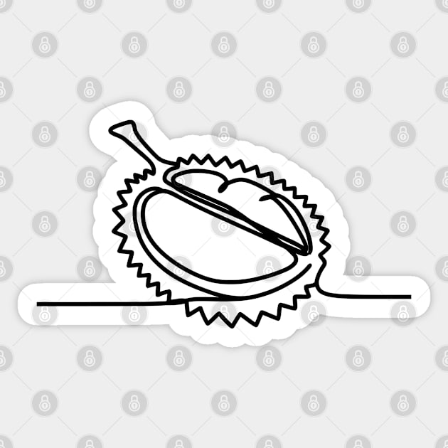 Durian Line Drawing - Durian - Sticker | TeePublic