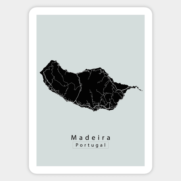 Madeira Portugal Island Map dark - Madeira - Sticker | TeePublic