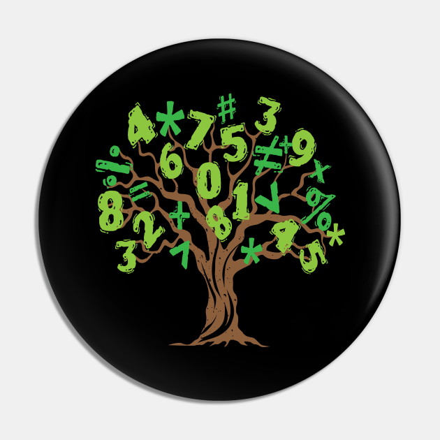 Math Tree Math Tree Mathematics - Mathematics - Pin | TeePublic