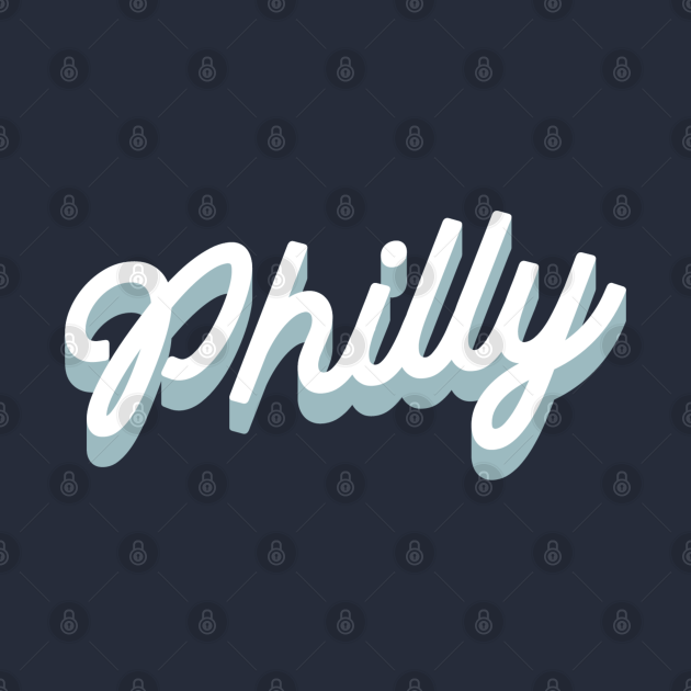 Philly cursive script - Philadelphia - T-Shirt | TeePublic