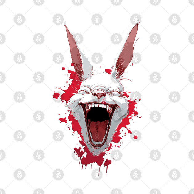 Beware White Rabbit Comic Horror Art II - Halloween - T-Shirt | TeePublic