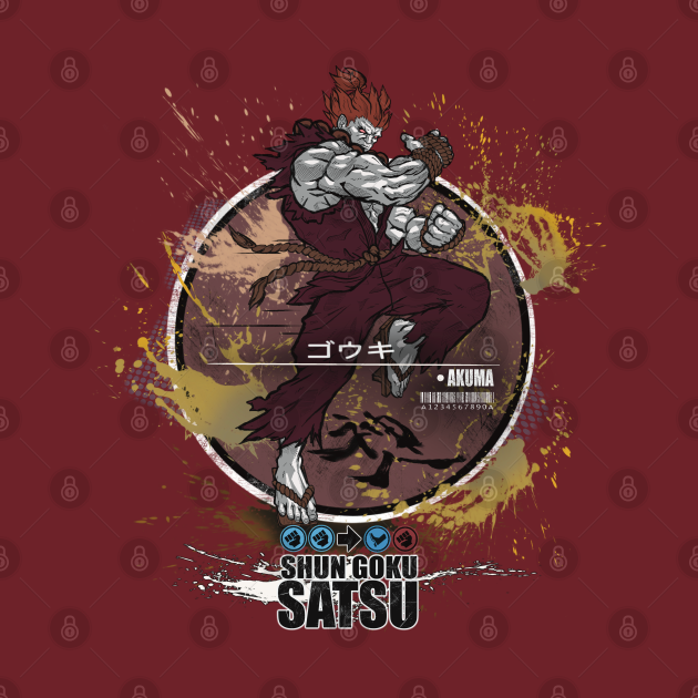 AKUMA: SHUN GOKU SATSU - RED - Street Fighter - T-Shirt | TeePublic