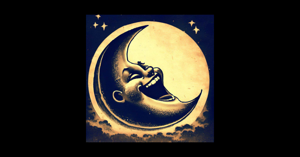 Laughing Moon - Moon Lunar - Sticker | TeePublic