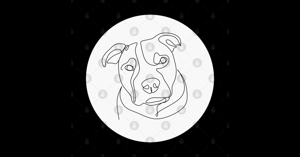 American Bully Line Art - American Bully Dog - Posters and Art Prints ...