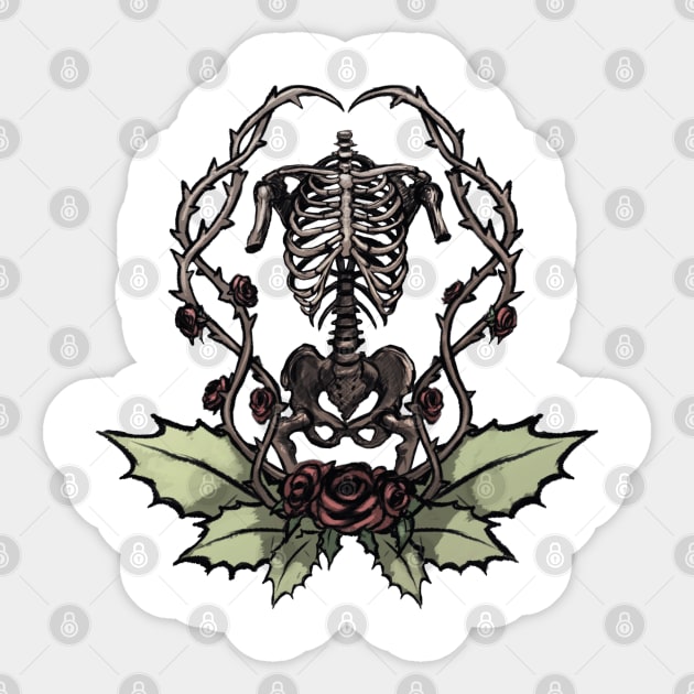 Bones and roses - Bones - Sticker | TeePublic