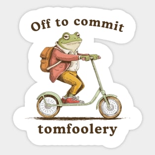 Off To Commit Tomfoolery Frog Wizard Stickers for Sale | TeePublic