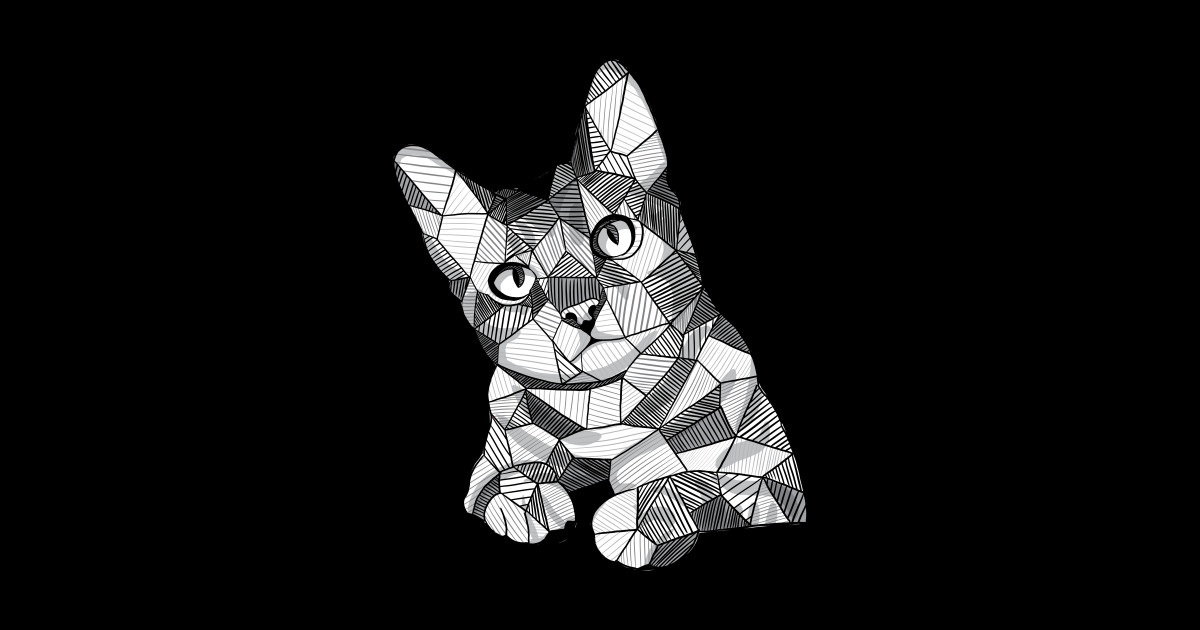 Geometric Sketchy Cat - Cat - Posters and Art Prints | TeePublic