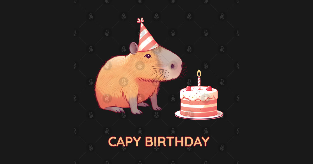 Capy Birthday - Capy Birthday - T-Shirt | TeePublic