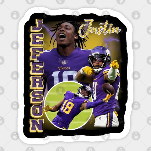 Justin Jefferson Retro Bootleg - Justin Jefferson - Sticker | TeePublic