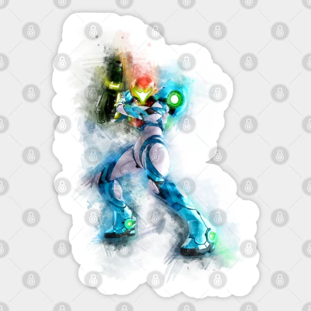 Metroid Dread - Samus (Watercolor) - Samus - Sticker | TeePublic