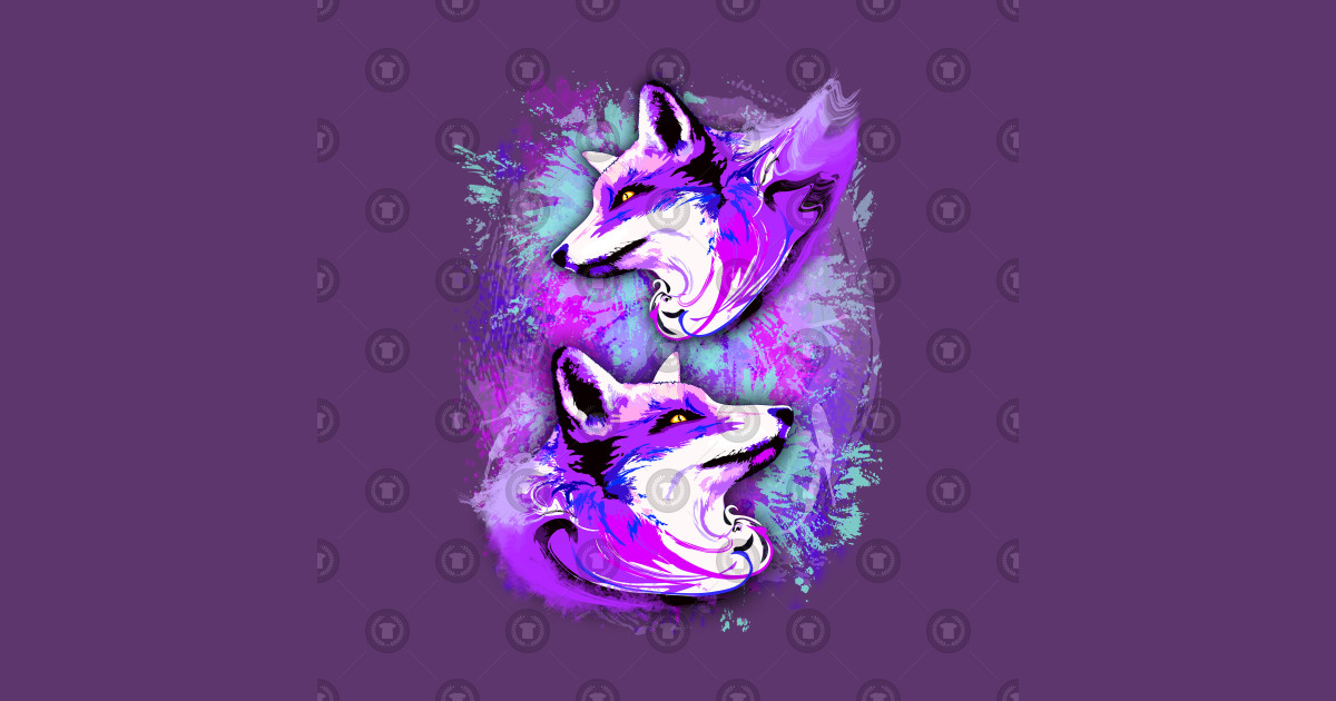 Purple Fox Spirit - Fox Spirit - T-Shirt | TeePublic