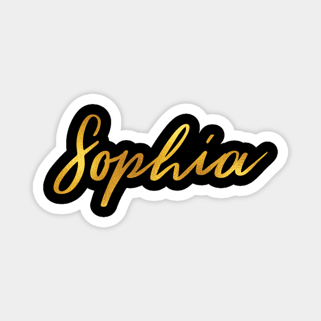 Sophia Name Hand Lettering in Faux Gold Letters - Sophia - Magnet ...